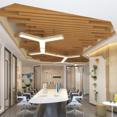 Alpha Beam - A cost effective timber effect acoustic baffle